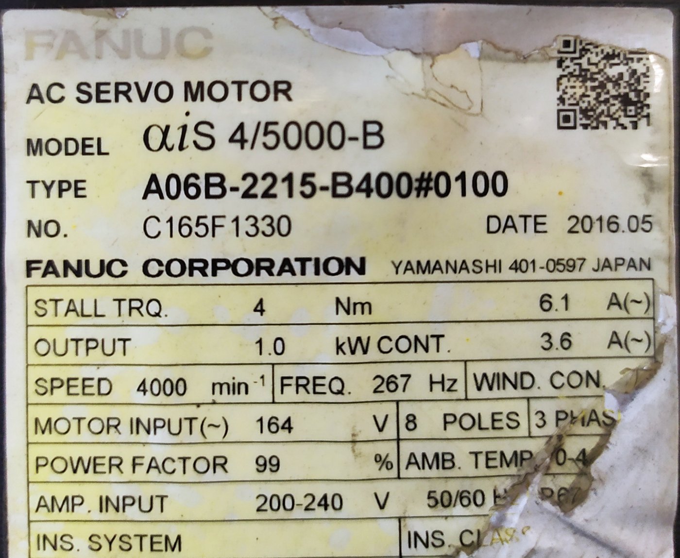 FANUC A06B-2215-B400 | Servo Motor Tamiri - Servo Sürücü Tamiri | Makyap Elektronik